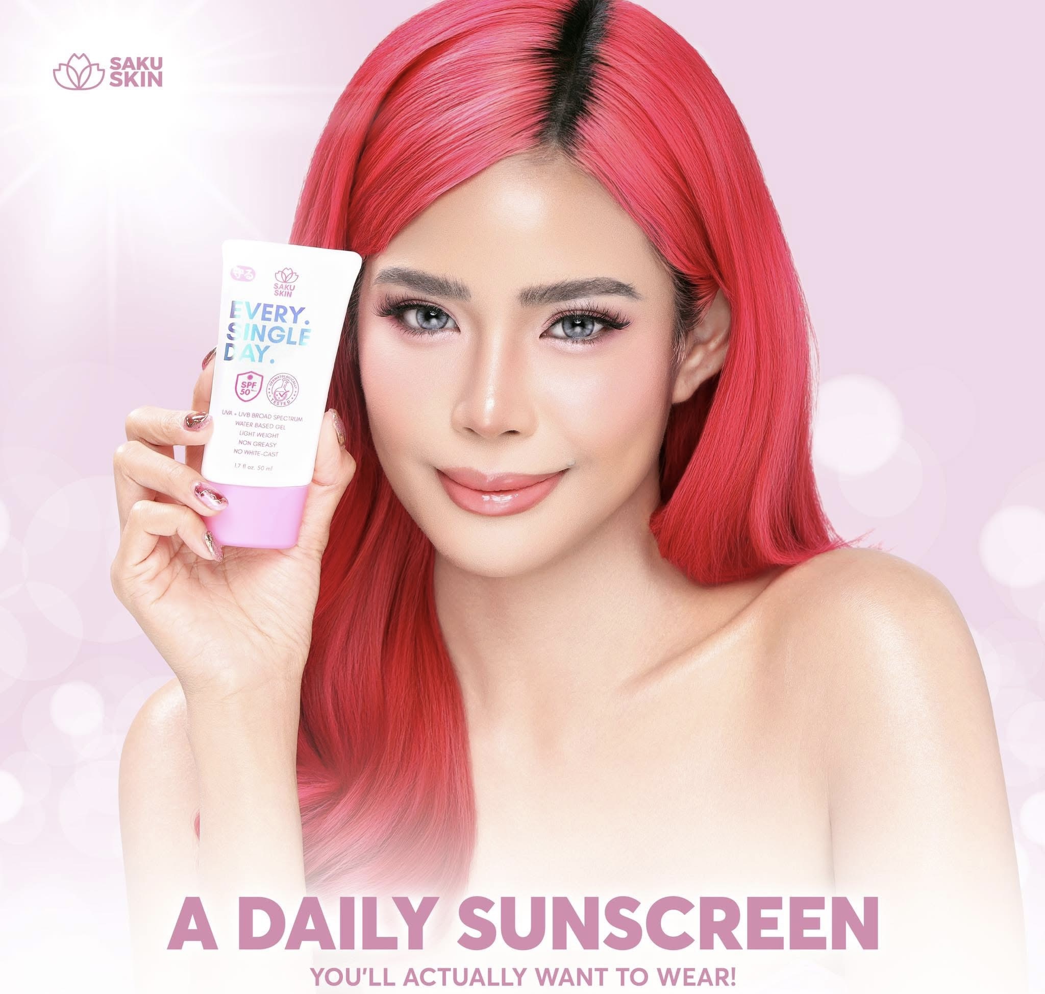 SAKU SKIN Sunscreen Sunblock Cream Skincare Ruzz Face Hikari Adorn Wear ...