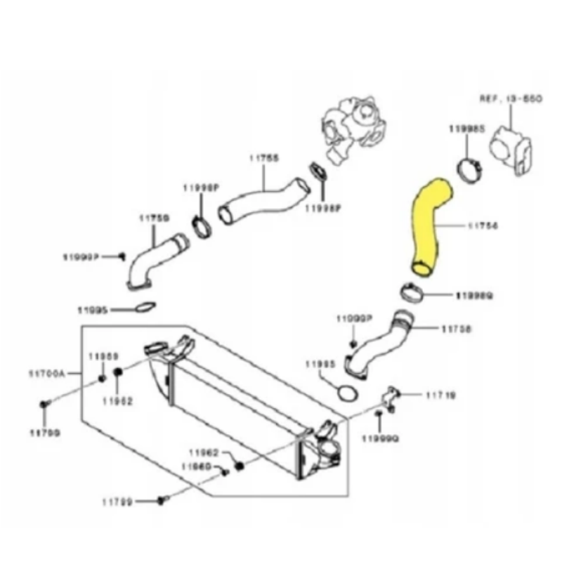 Mitsubishi Intercooler Turbo Hose Strada L200 Triton 2019-2024 Montero ...