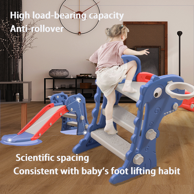 Children's indoor and outdoor home folding slide with stairs amusement ...