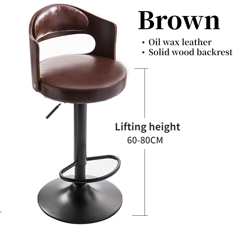 COD Solid Wood Back Bar Stool High Chair Bar Stool Bar Chair Chair ...