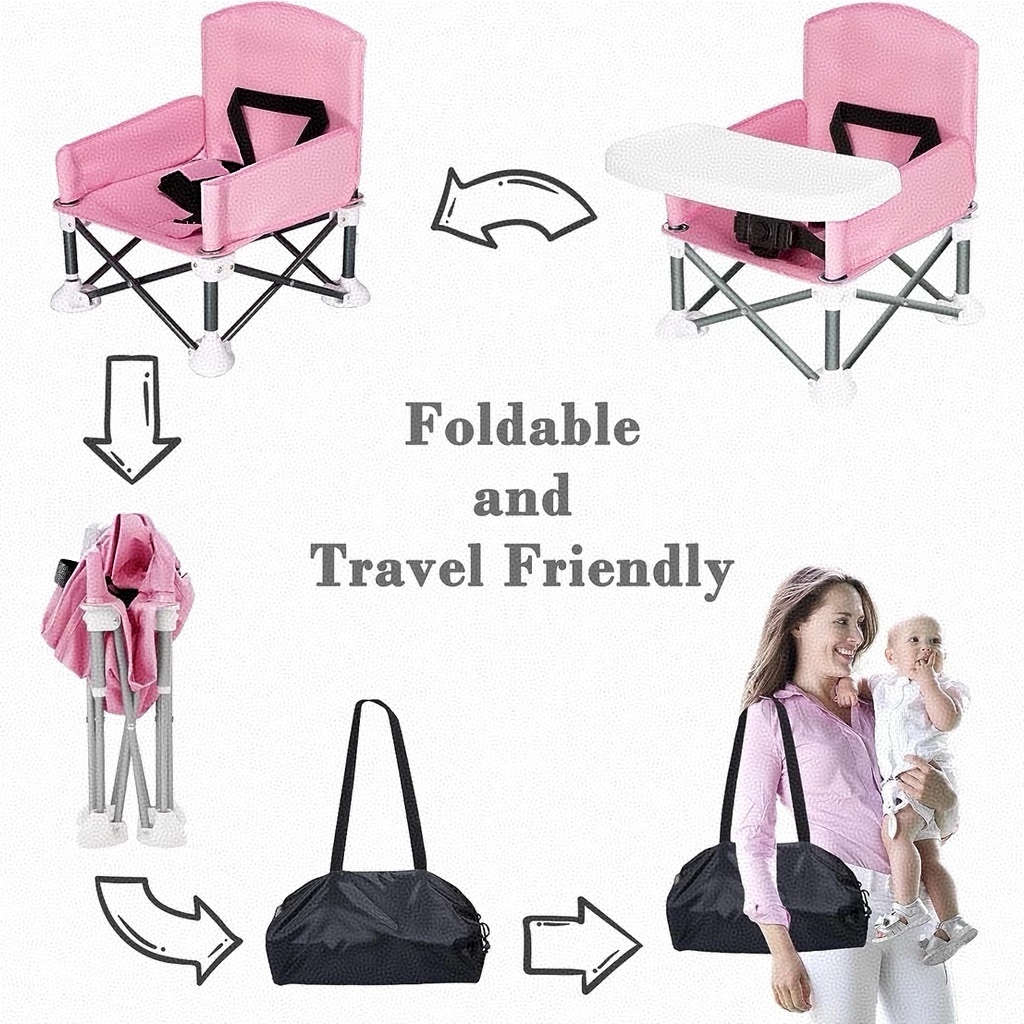 【Timoo】Baby Foldable Dining Chair Baby Feeding Table With Safety Belt ...