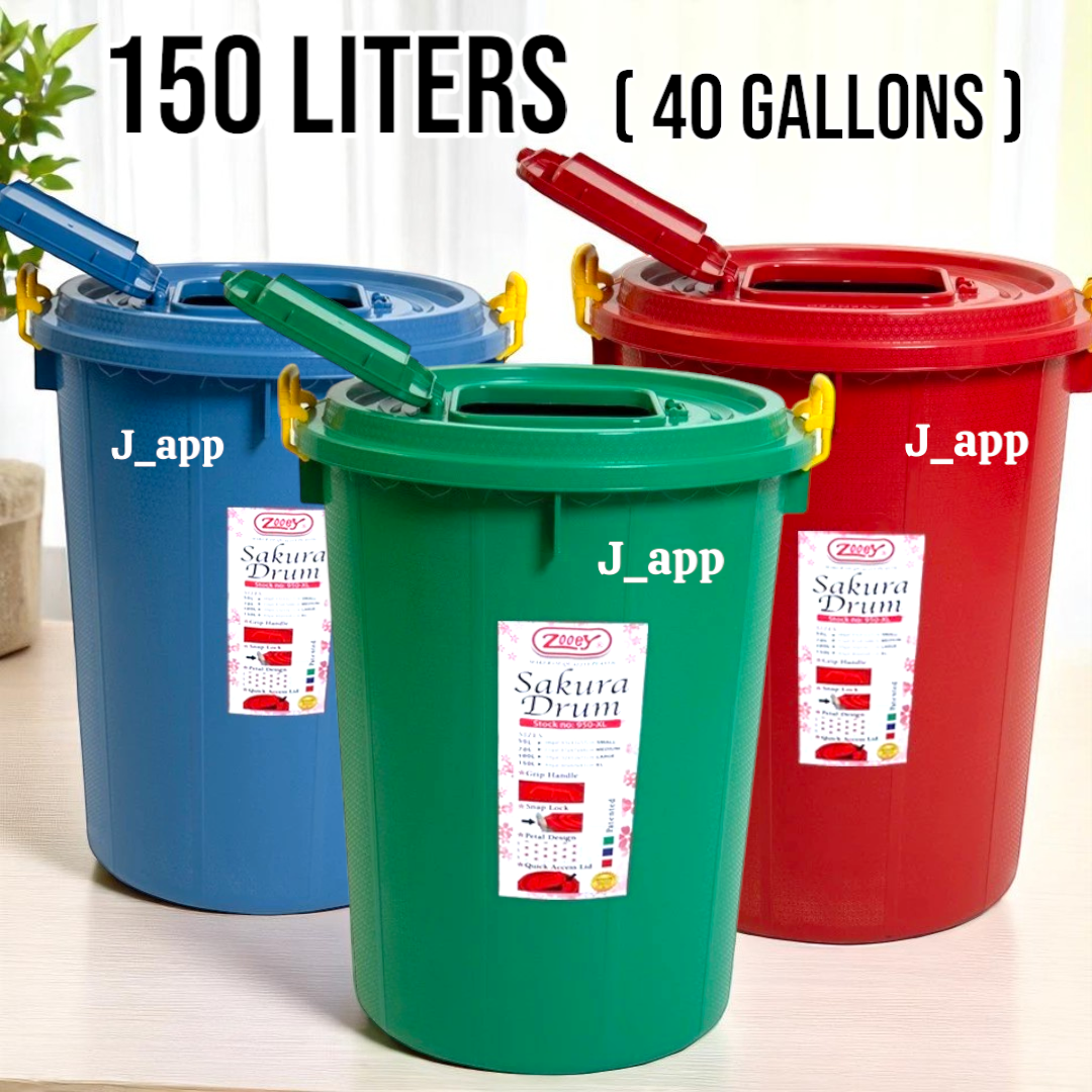 SAKURA DRUM with handle and cover ZOOEY BRAND water container large drum | Shopee Philippines