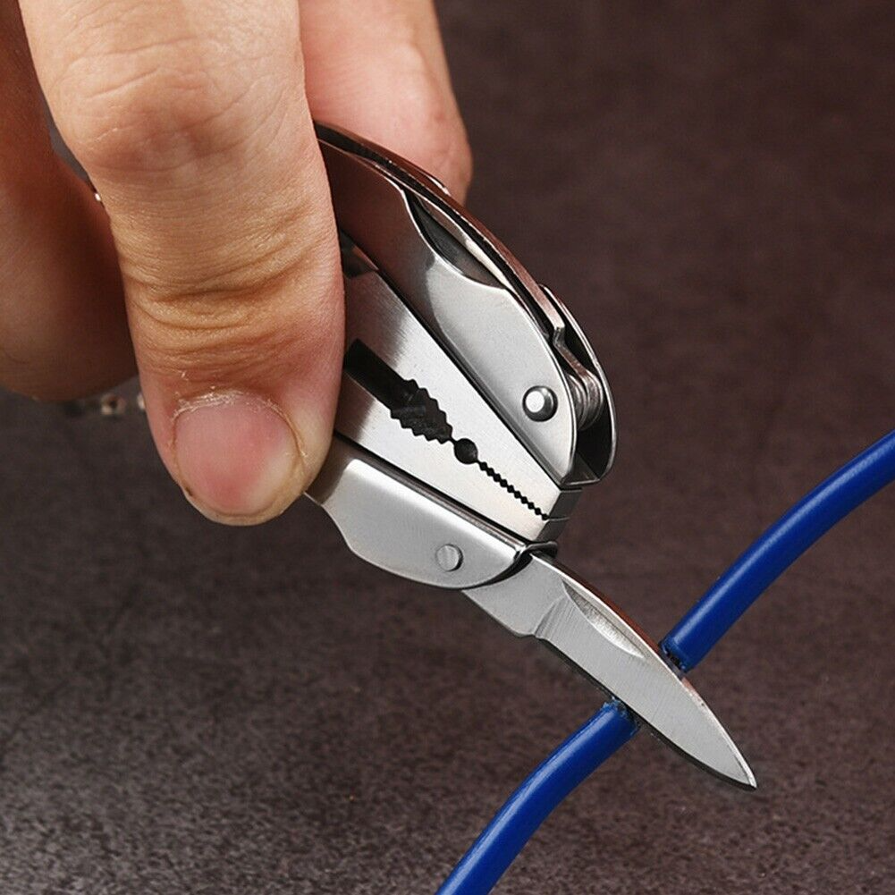Stainless Steel Outdoor Multitool Pliers Knife Keychain Screwdriver ...