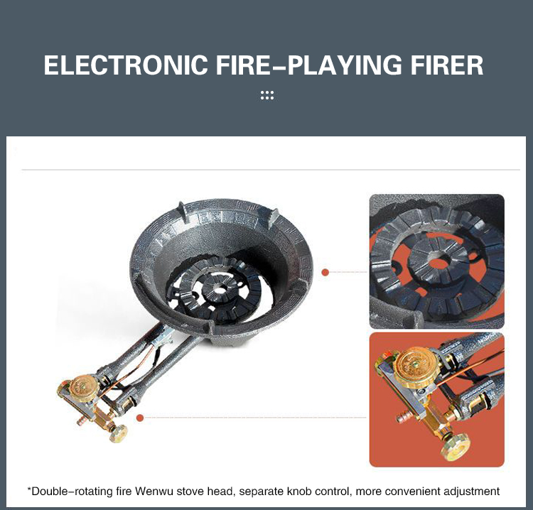 304 stainless steel gas stove high-power stir-fry stove double burners ...
