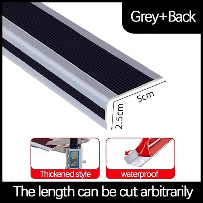 Anti Slip Strip 8/24FT L-type PVC Rubber Stair Nosing Self-Adhesive ...