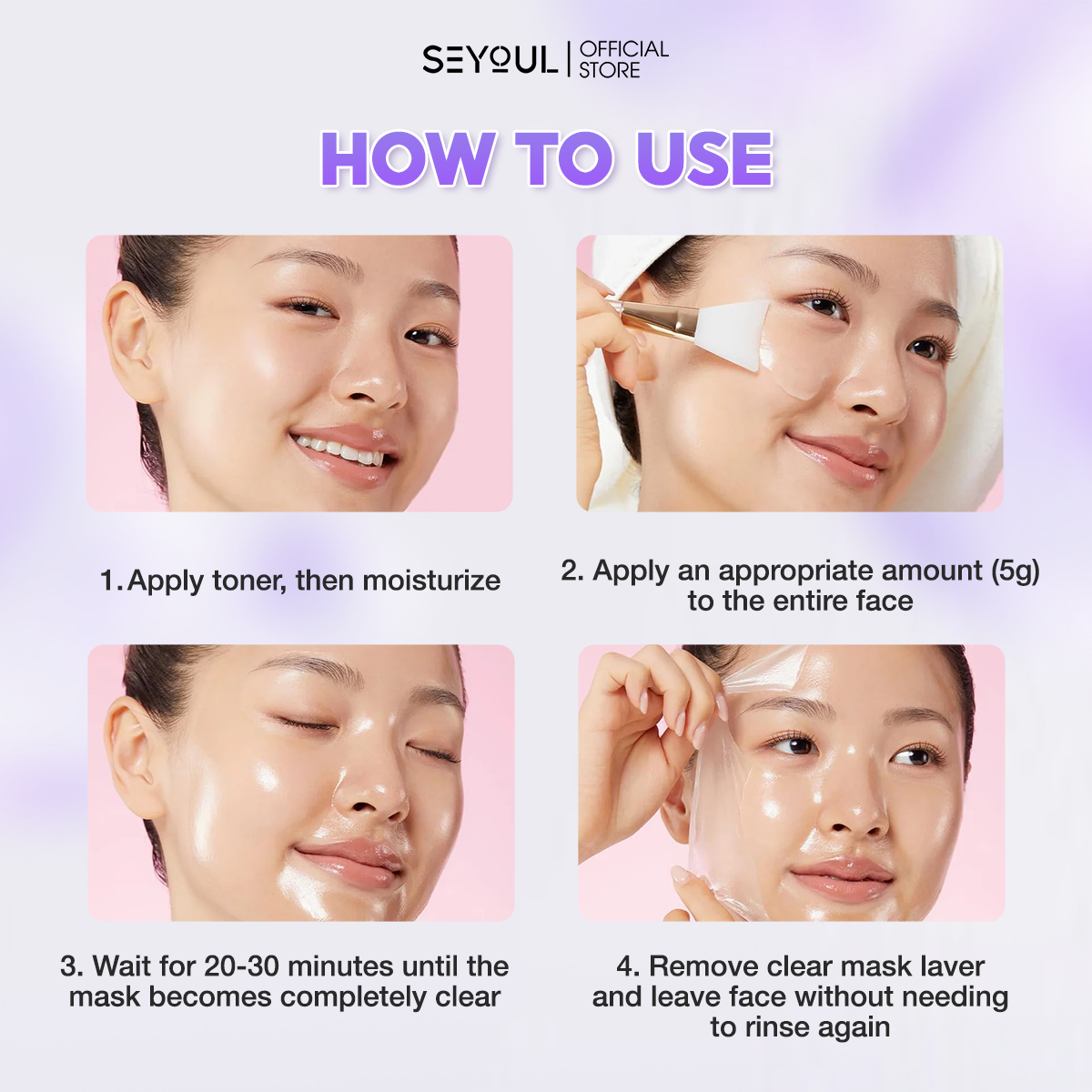 SEYOUL Korean Collagen Night Wrapping Mask, Peel-off mask Anti-aging ...