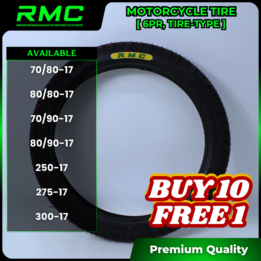 RMC TIRE (6PR, TUBELESS AND TUBE-TYPE) FOR MOTORCYCLE | Shopee Philippines