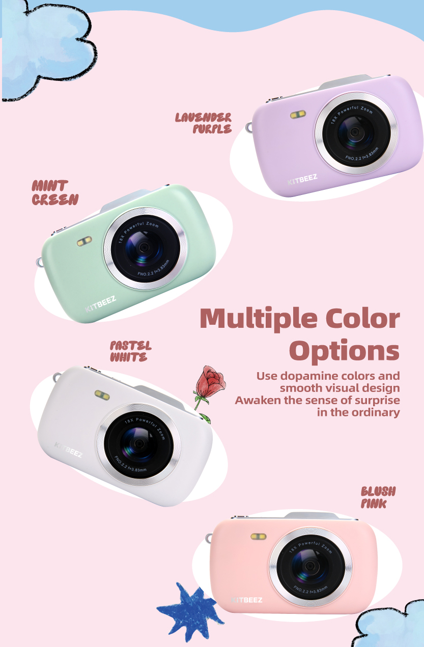 【KiTBEEZ KF-3】 CCD Digital Camera 64MP 4K Camera For Vlogging 18X Zoom ...