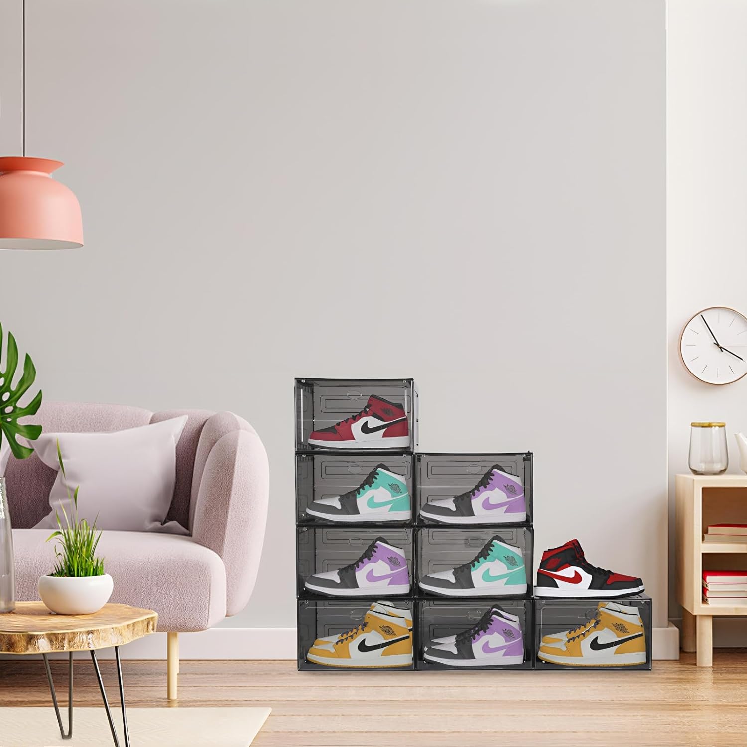 Lego brick shoe box Stackable Clear magnetic shoe box large Space ...