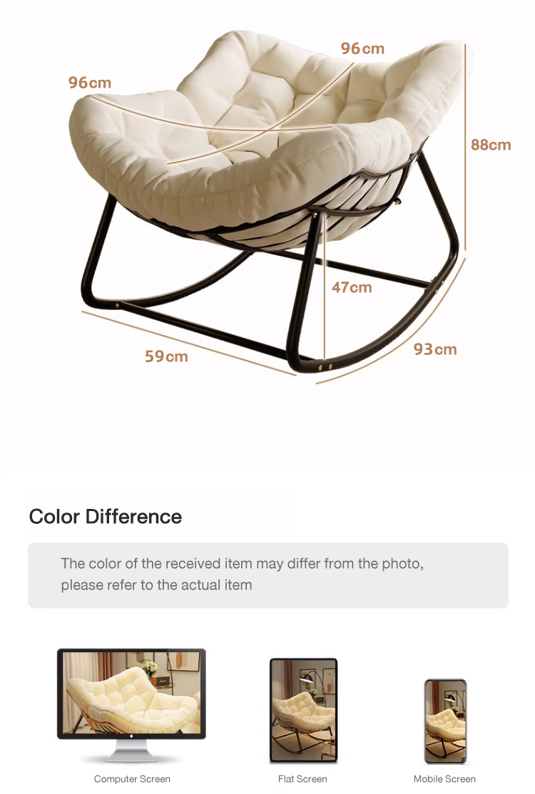 Rattan Rocking Chair Nordic Style Casual Lazy Rocking Chair Nap Balcony ...