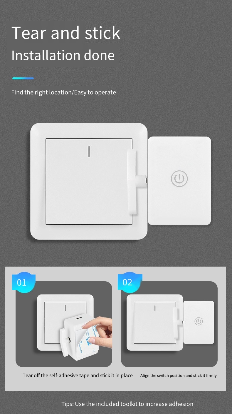 Smart Button Pusher Light Switch Controller LongRange Rechargeable RF ...