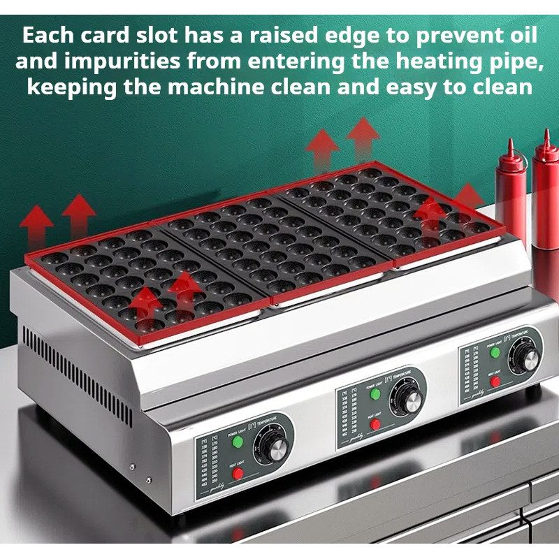 Commercial 3-PlateTakoyaki Machine Electric/Gas, Octopus Balls/Oyster ...