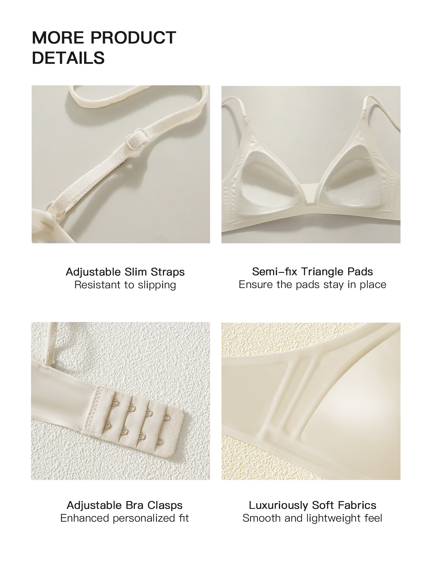 [New release] ecora | Velvet Triangle Bralette, Classic Triangle Design ...