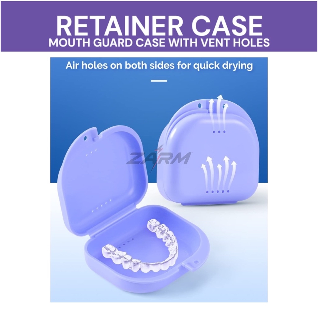 Retainer storage case vented box up and down cute black teeth aligner ...