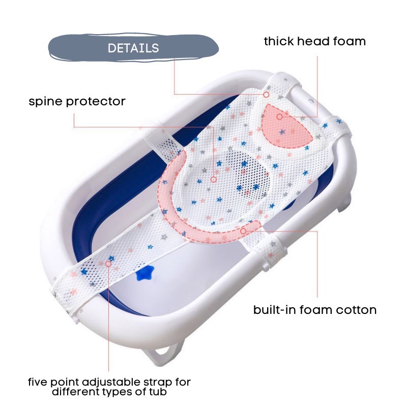 Newborn Baby Bathtub Net Bath Tub Seat Support Net Shower Non-Slip ...