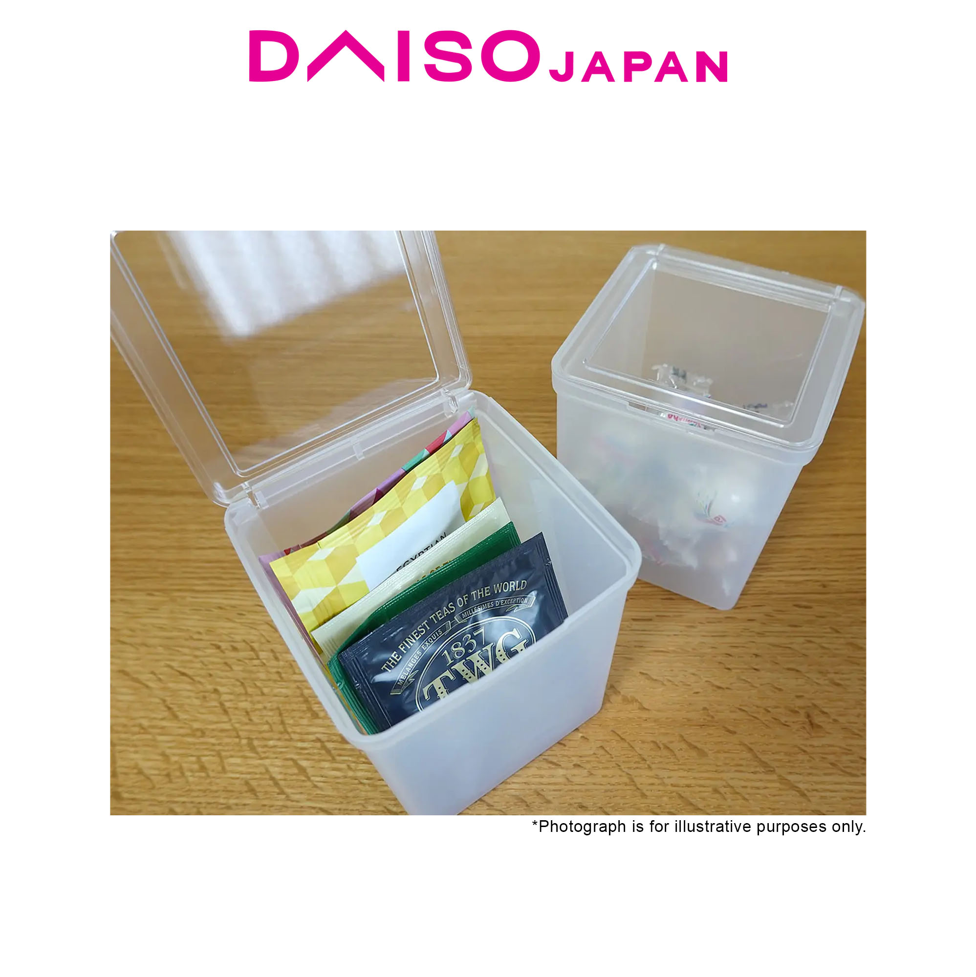Daiso Square Translucent Storage Box with Clear Lid | Shopee Philippines