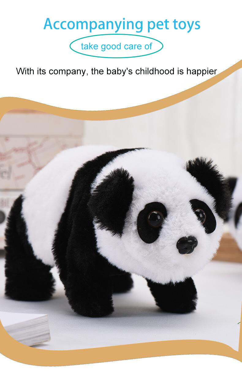 Electric Plush Panda Pet Toys Children Battery Operation Walking Panda ...