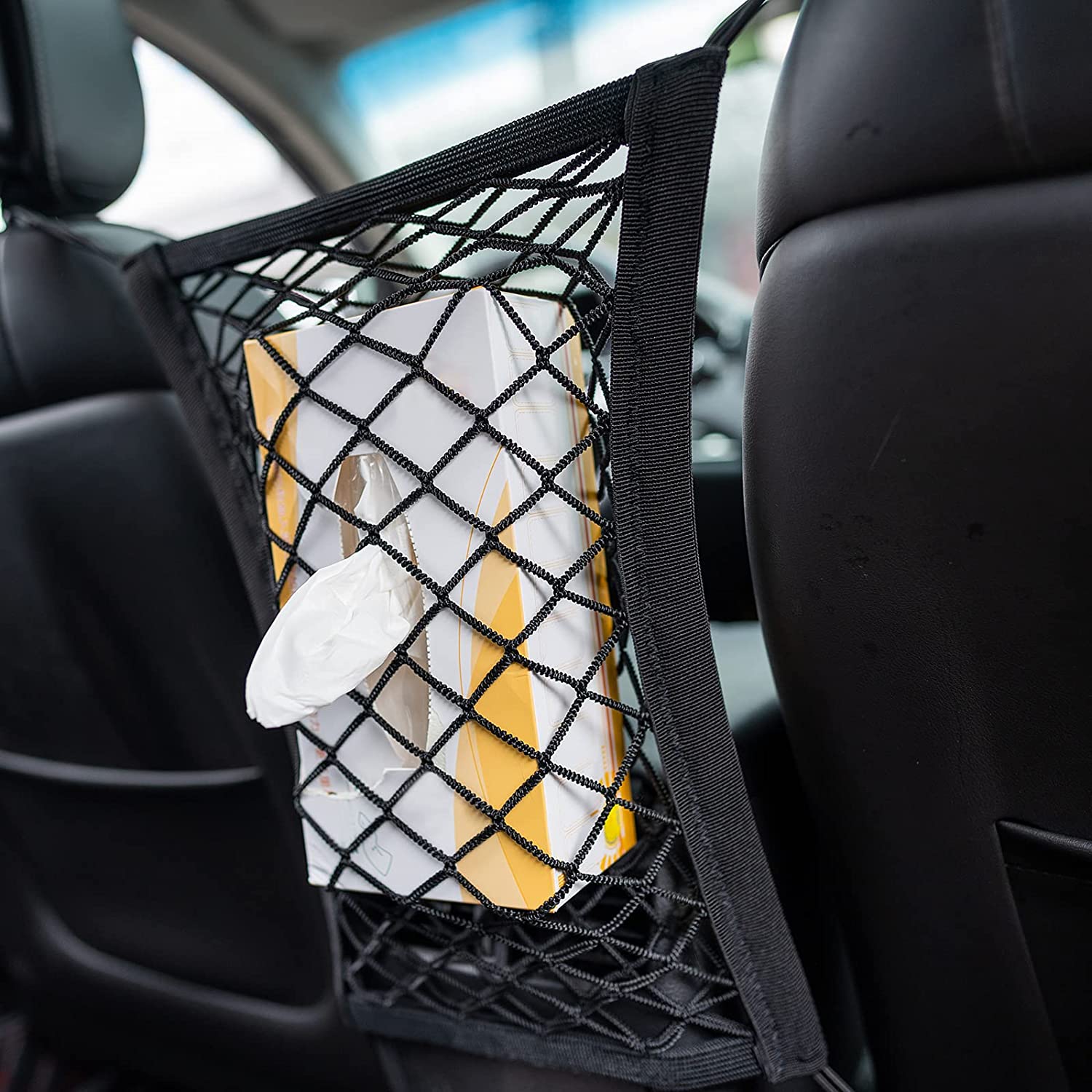 New 3 Layer Car Mesh Organizer Seat Rear Net Back Seat Bag Pet Cargo ...