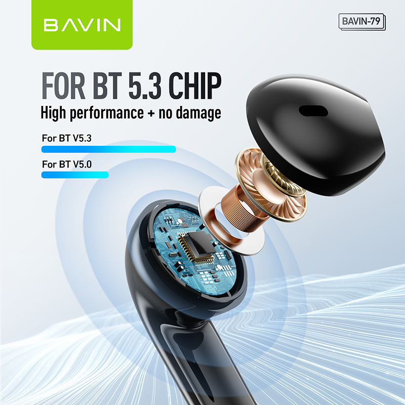 BAVIN BA79 TWS Bluetooth Earphones High Stereo Sound Wireless Earbuds w ...