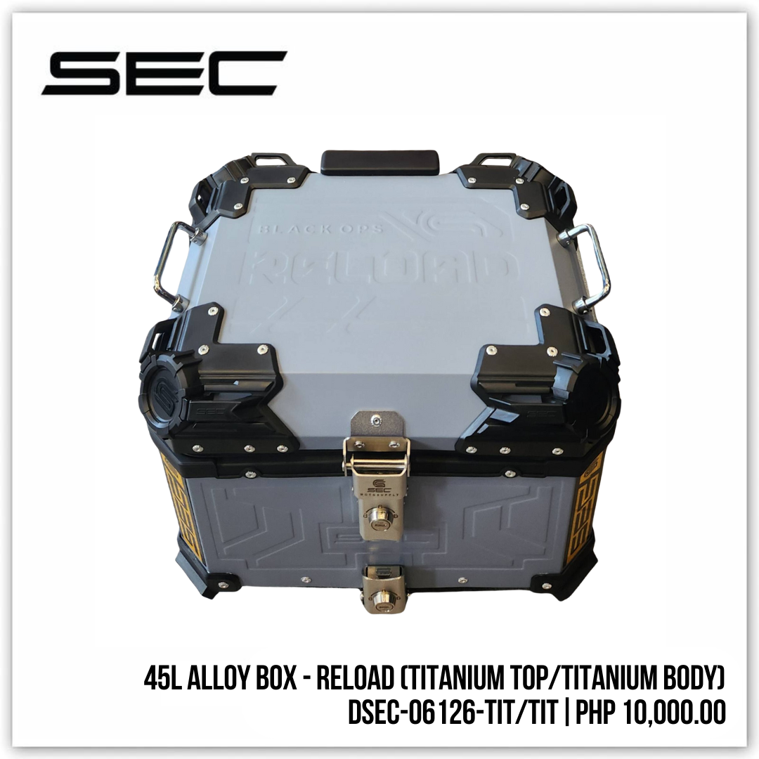 SEC Topbox 45 Liters Top Box for Motorcycle - RELOAD Titanium Top ...