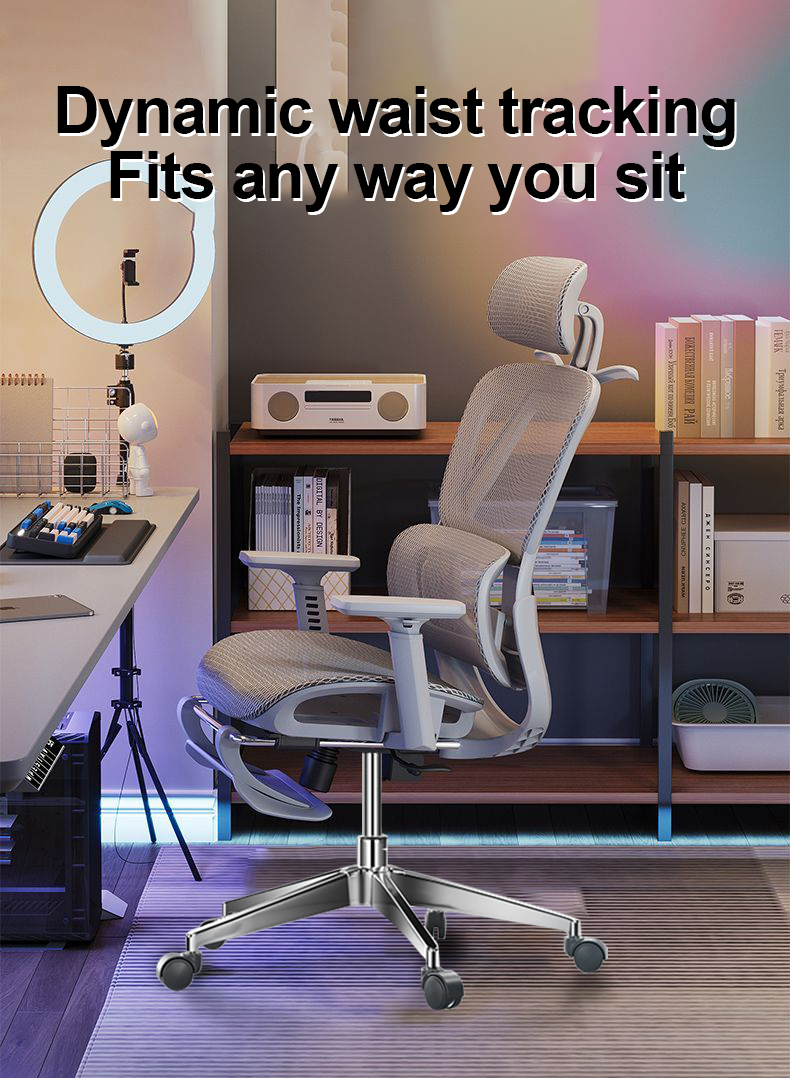 BAIERDI Ergonomic chair, comfortable, lift can lie down,waist support ...