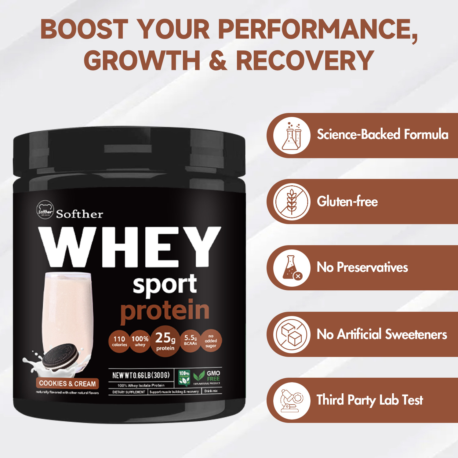 Softher Whey Protein Powder for Post Workout Muscle Recovery Whey ...