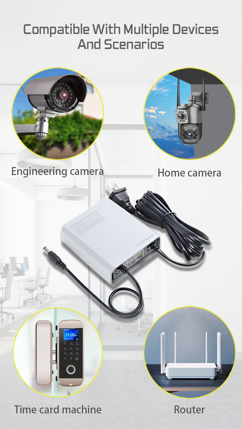 AVIDUS 12V 1.5A True 6000mAh Mini UPS Battery Backup for WiFi Router ...