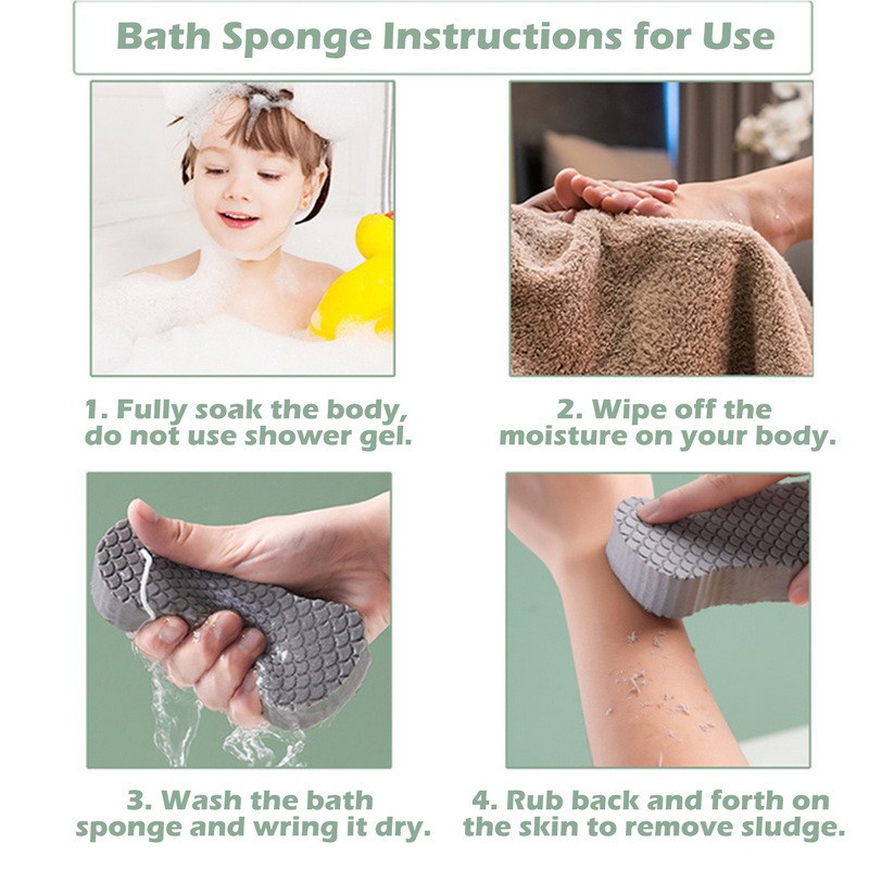 Reusable Exfoliating Bath Sponge 3D Super Soft Bath Sponge, Dead Skin ...