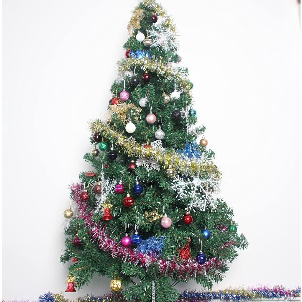 24PCS Christmas Tree Balls 3 Styles XMAS Ornaments 3/4/6/8cm ...