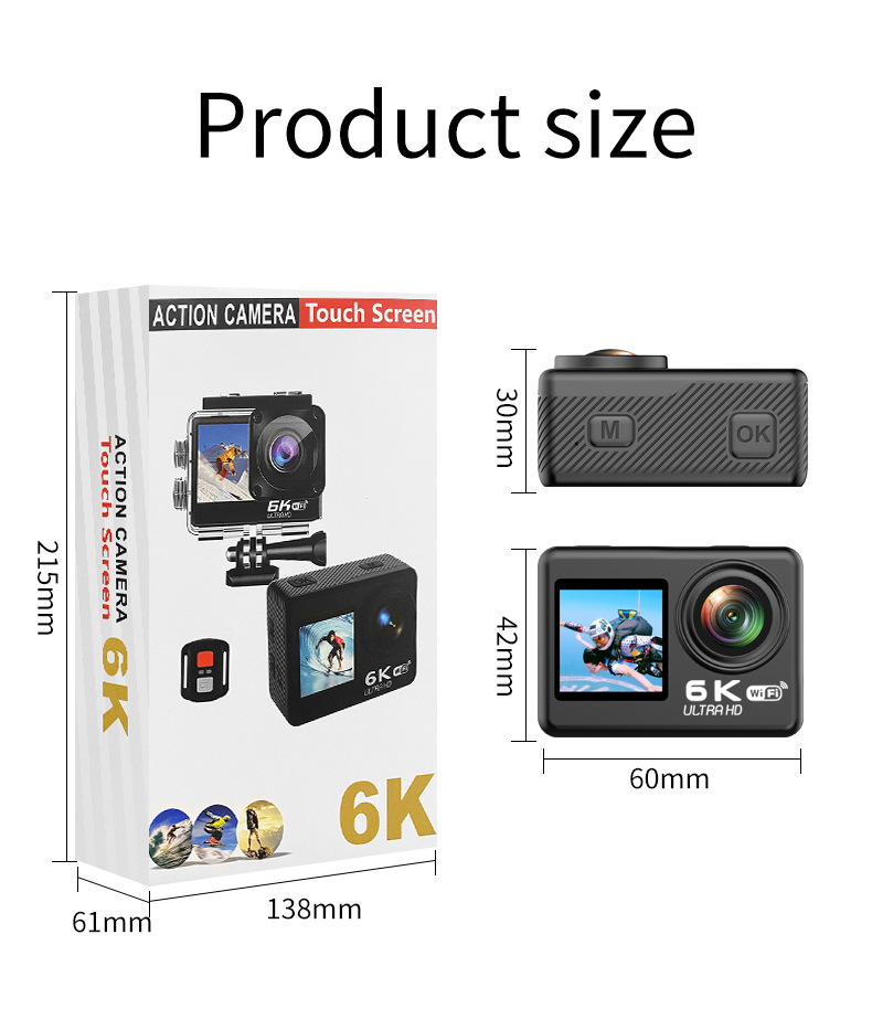 ALSTON A12 PRO action camera 6K Sports Video Underwater Wireless WIFI ...