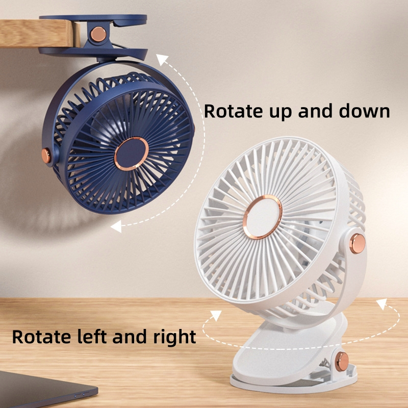 20W Desktop Electric Fan Shaking Head Mini Clip Fan 3 Blade Multi ...
