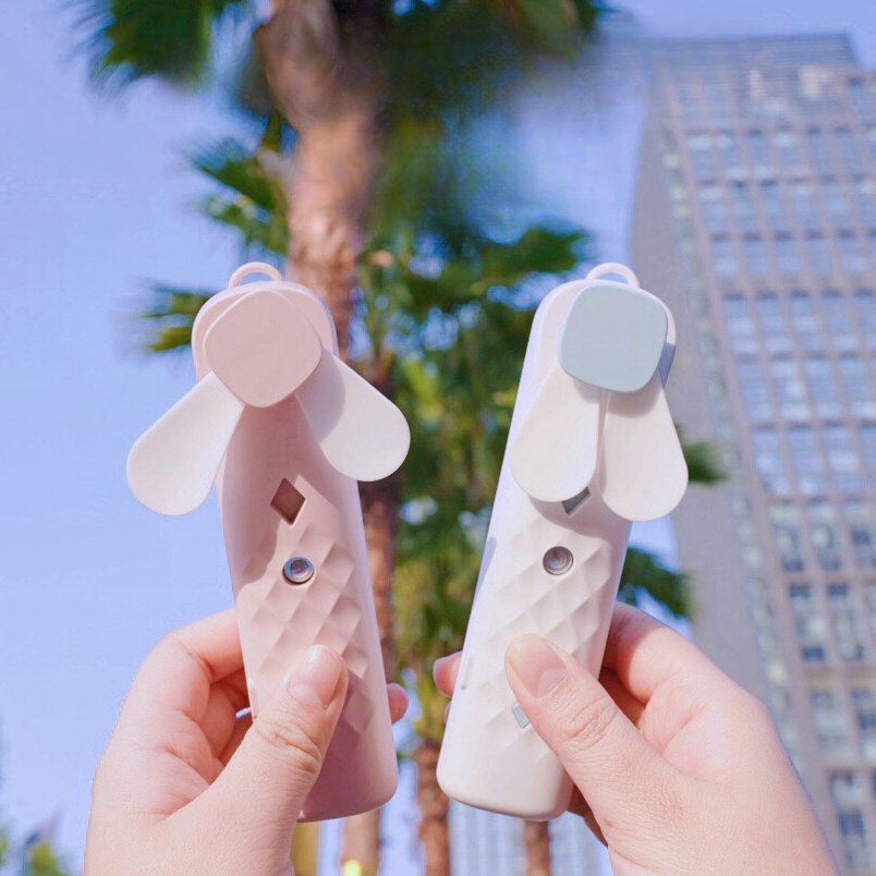 2 In 1 Mini Fan Hand Held Water Spray Mist Hand Fan Air Cooler Fan ...