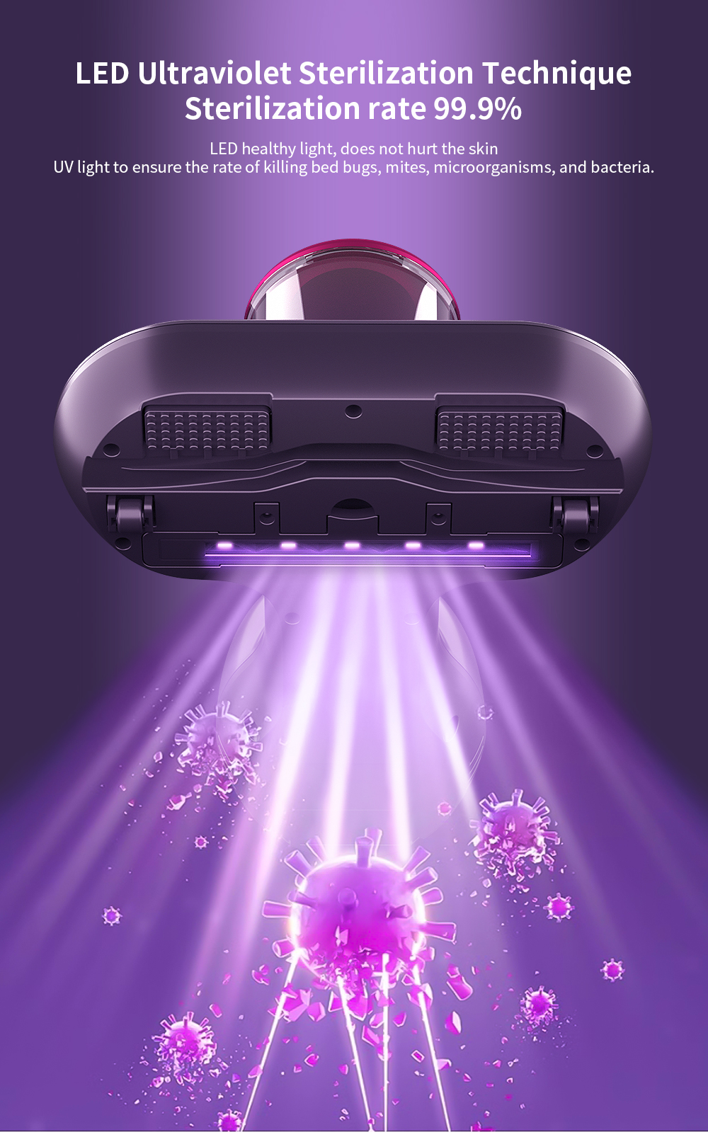 Simplus Dust Mite Vacuum Cleaner With UV Light For Bed and Sofa 14000Pa ...