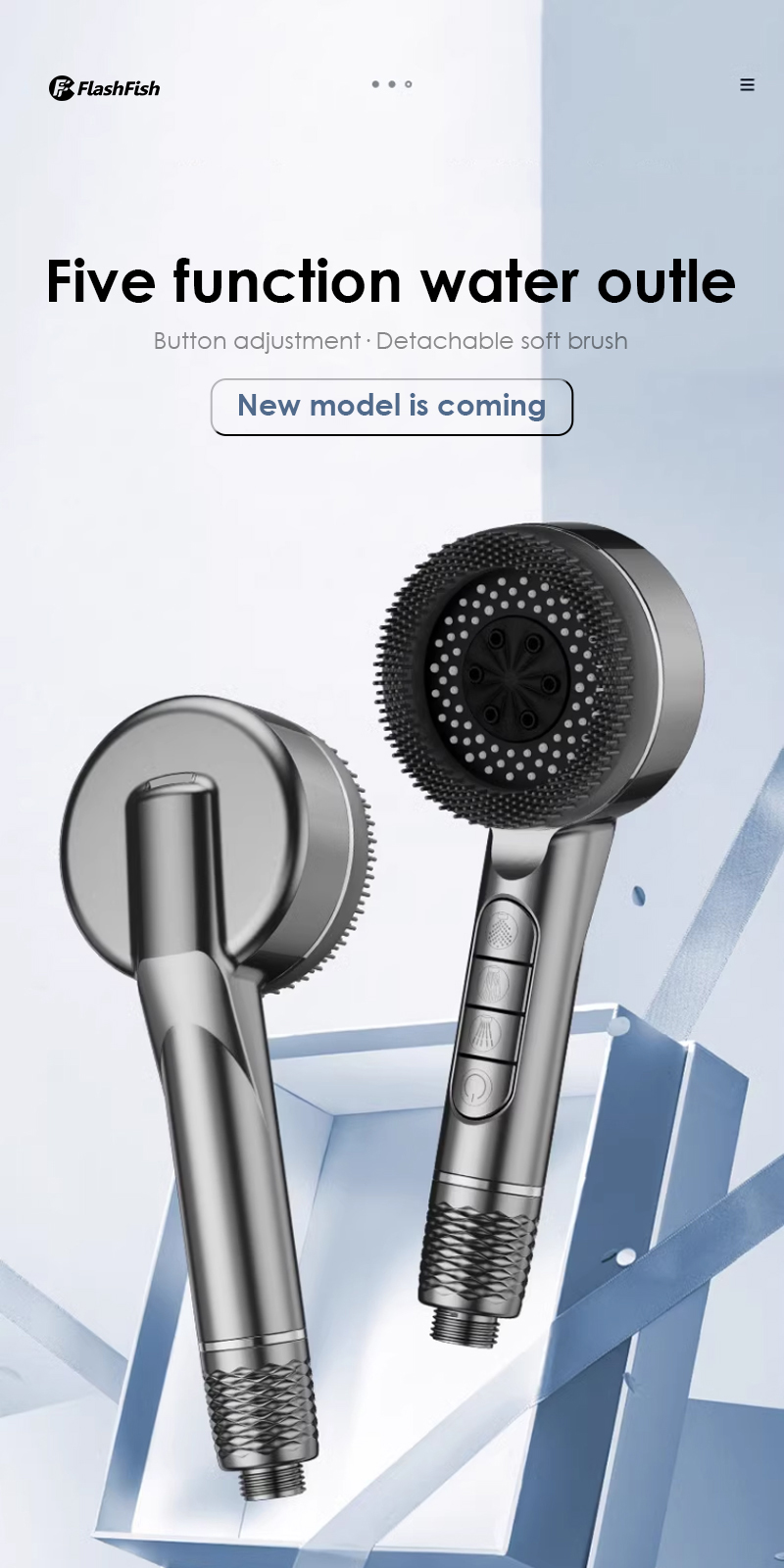 MANUYAMA Showerhead with Filter High Pressure 4 Water Modes Massage ...