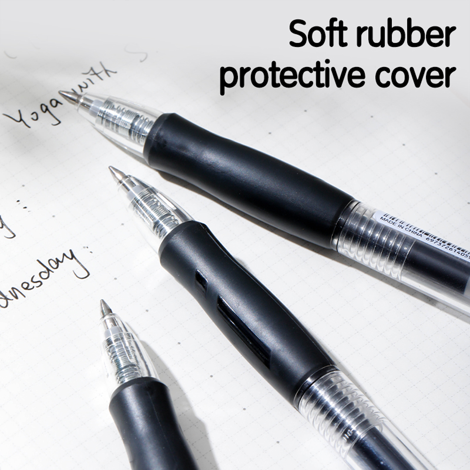 Deli EG08-BK Arrix Bullet Tip Gel Pen 0.5mm Black Soft Grip Sets 12pcs ...