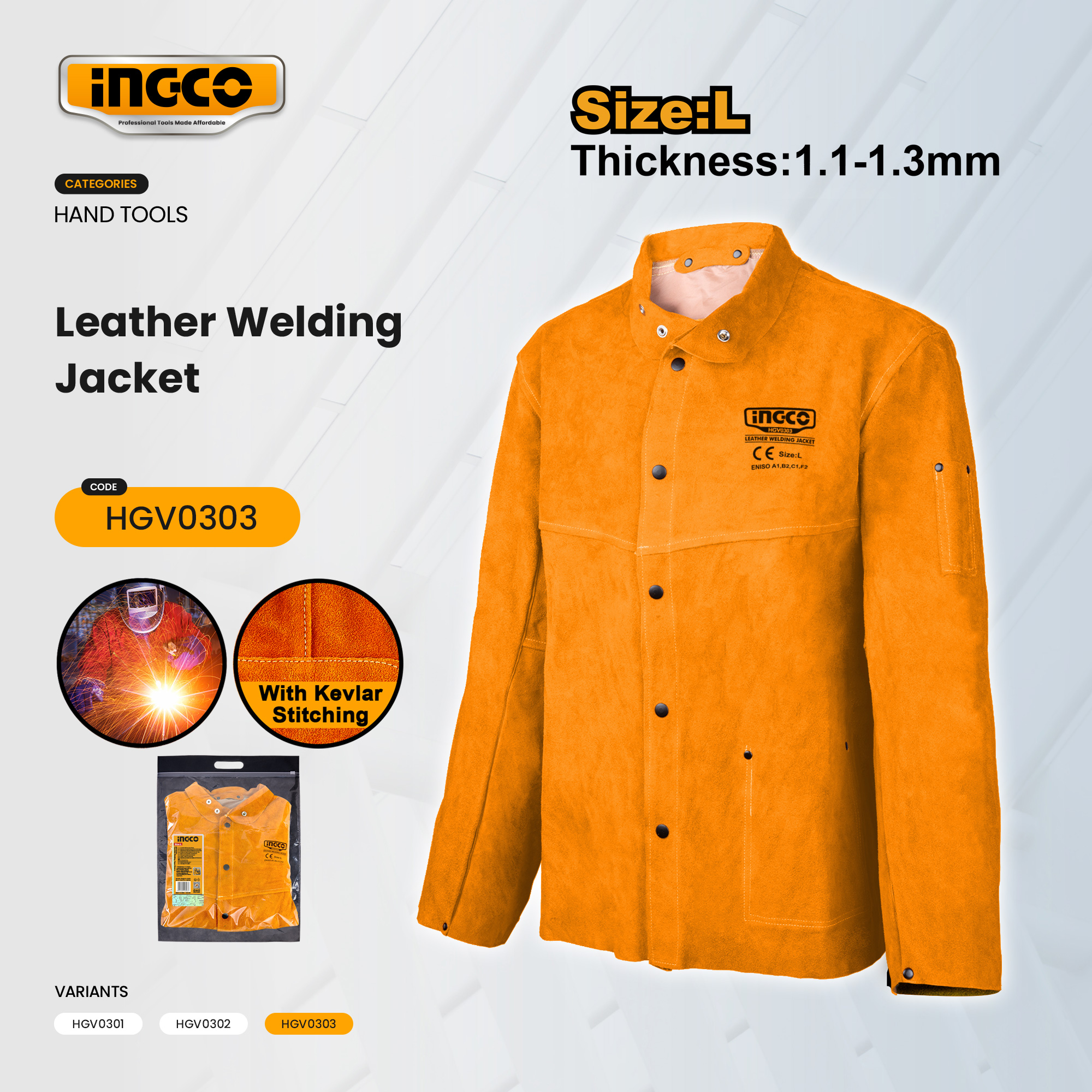 Ingco Welding Protective Gear Flame-Resistant Safety Cap, Cape Sleeve ...
