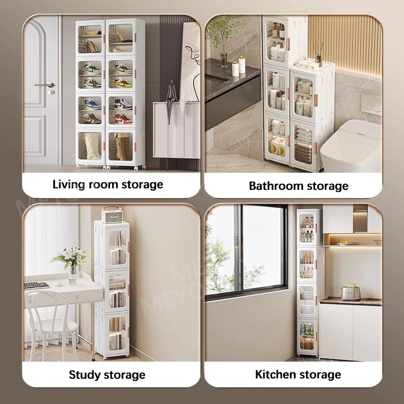 MEYOU Gap Storage Cabinet Foldable Storage Cabinet Bathroom Organizer ...