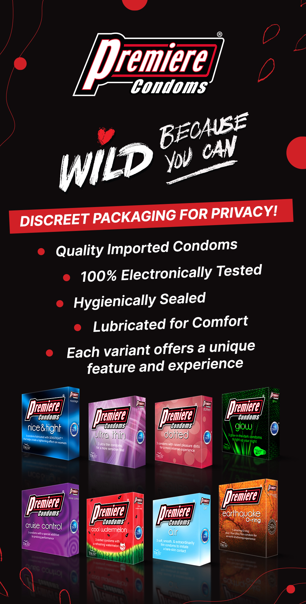 Premiere Condoms Dotted by 3's, pack of 3 | Shopee Philippines