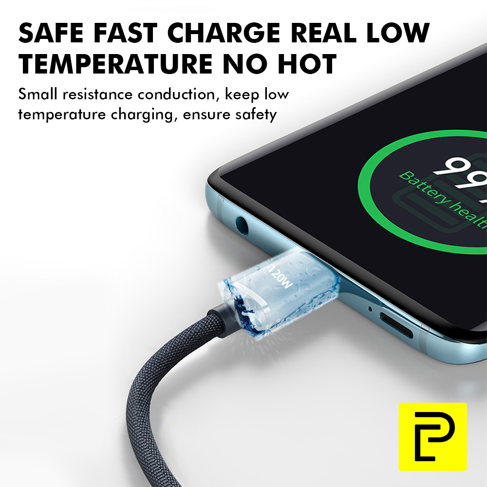 Popcorn USB C to USB C Cable, 120W Braided and Dirt-Free Type C Fast ...