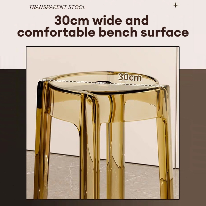 [10color] Nordic Transparent Stool Acrylic Plastic Round Stool ...
