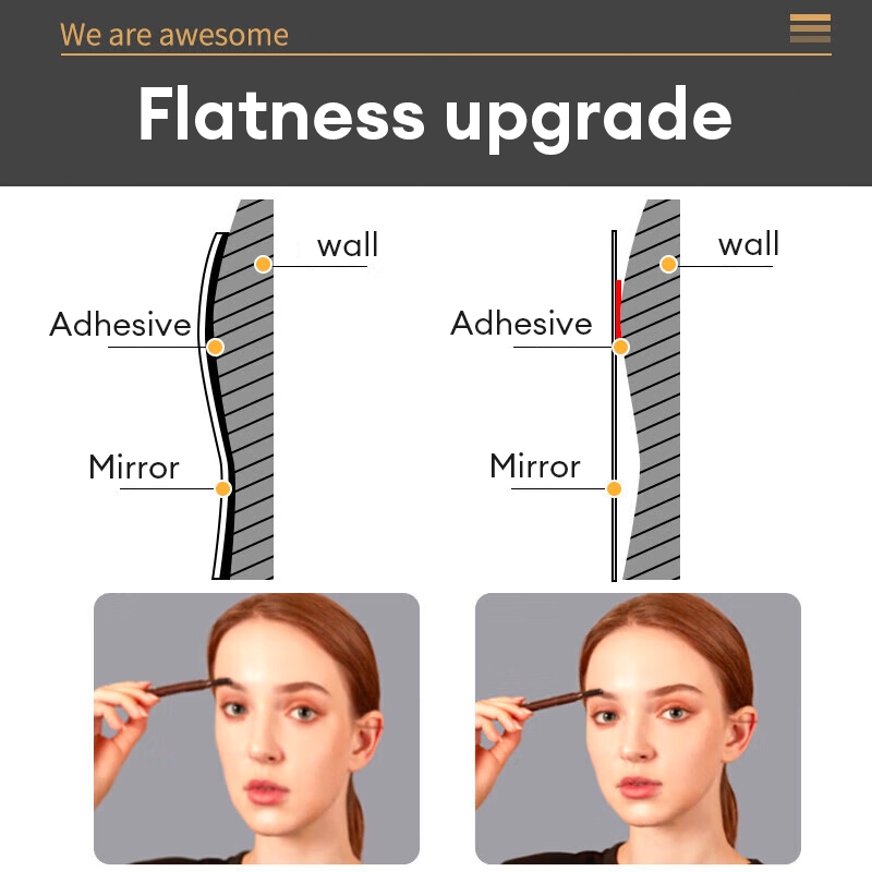 HD Acrylic Mirror Paste Wall Mirror Full Body Mirror Hang Mirror Light ...