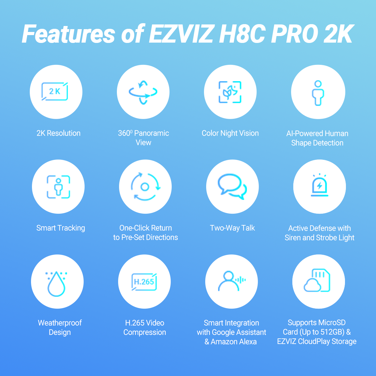 EZVIZ H8c Pro 2K/3MP wireless WiFi Outdoor CCTV Camera waterproof IP Camera with audio | Shopee ...