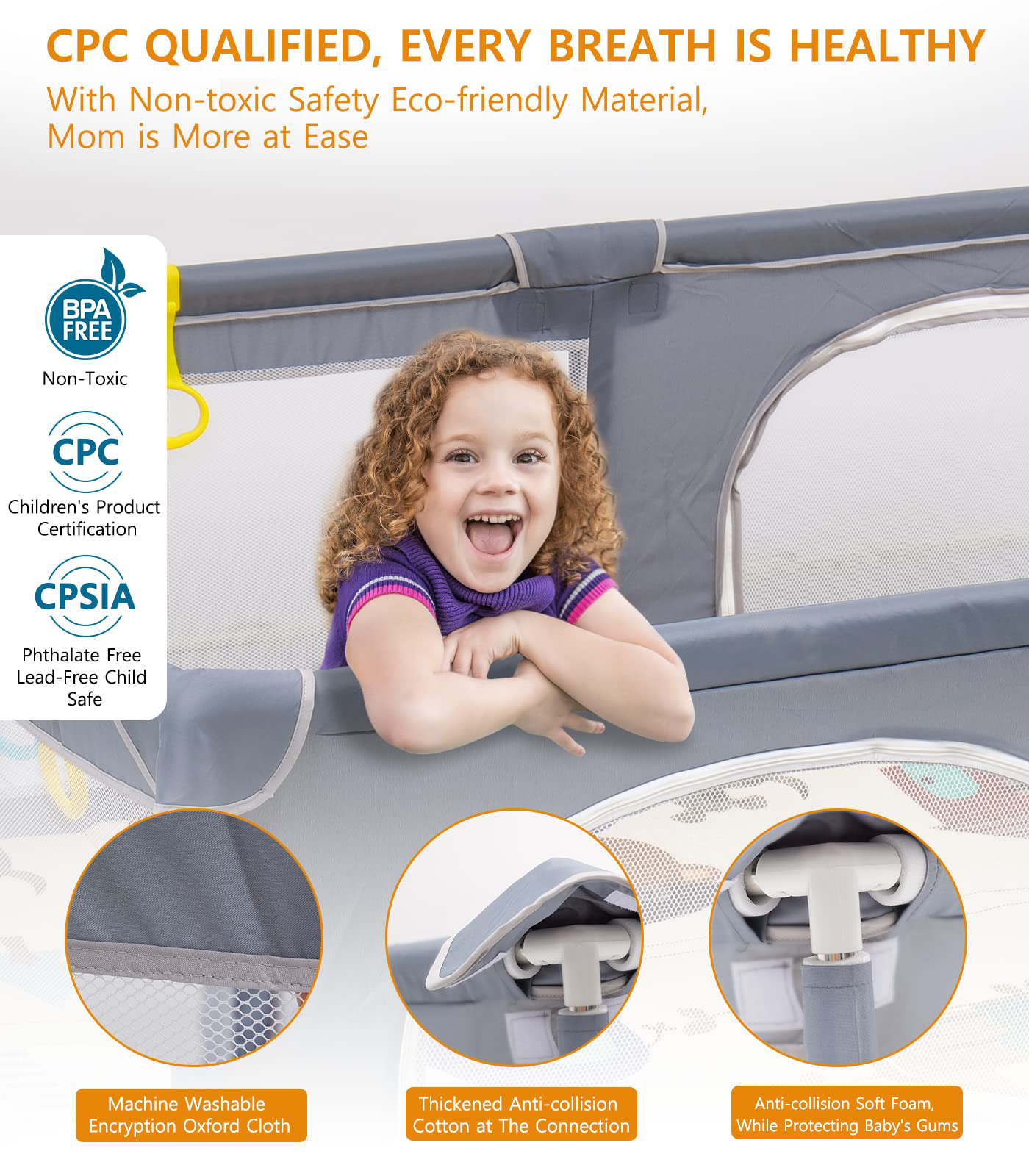 NIVICO BEBE Baby Playpen With Foam Grey With Balls Indoor Fence Playpen ...