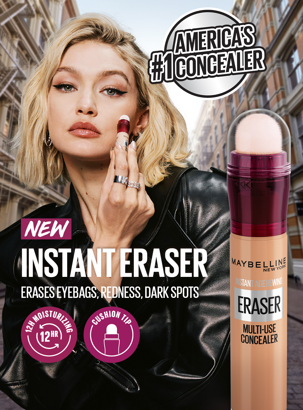 Maybelline Instant Eraser 12HR Multi-use 2-in-1 Cushion Concealer ...