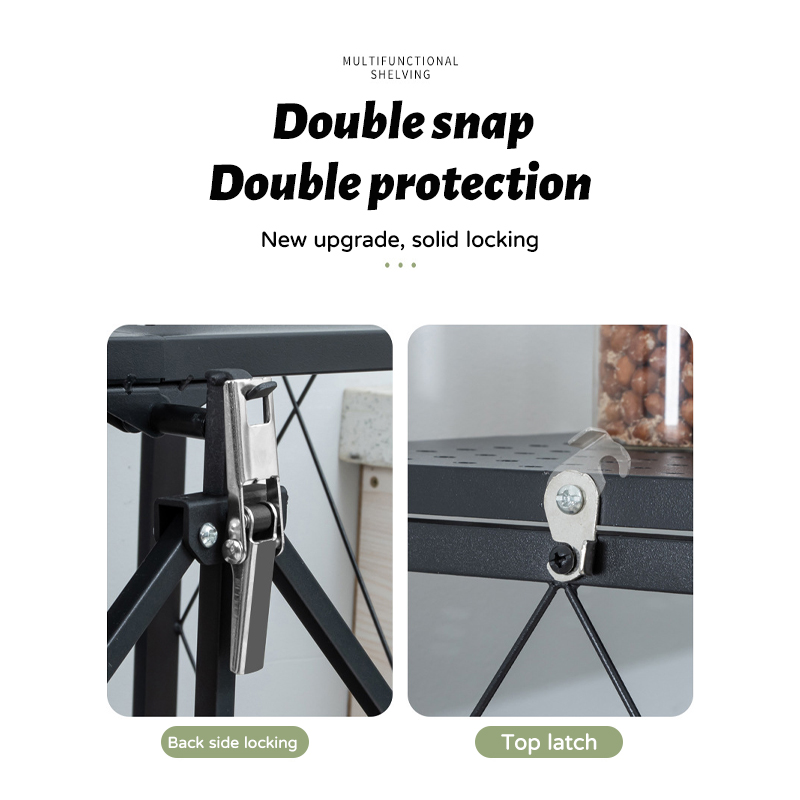 Foldable Kitchen Rack organizer Multifunction Foldable Metal Rack ...