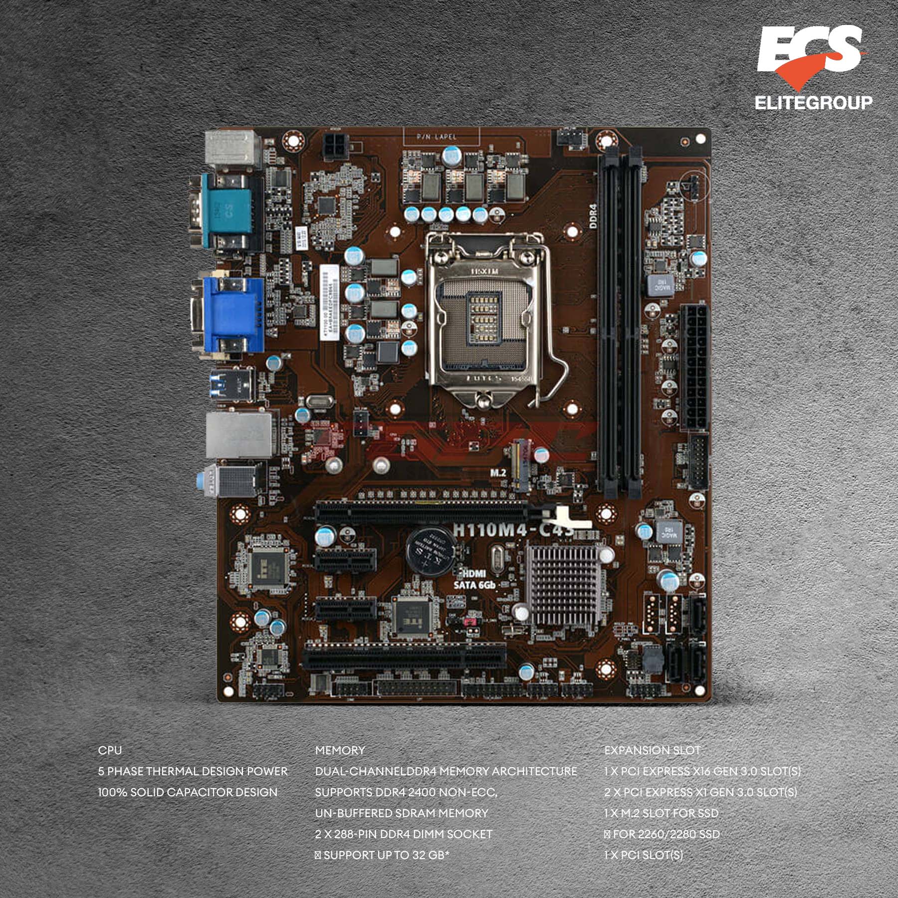 Motherboard Ecs H110M4-C43, H110M4-C21, H110M4-C3V socket 1151 6th and 7th gen support | Shopee ...