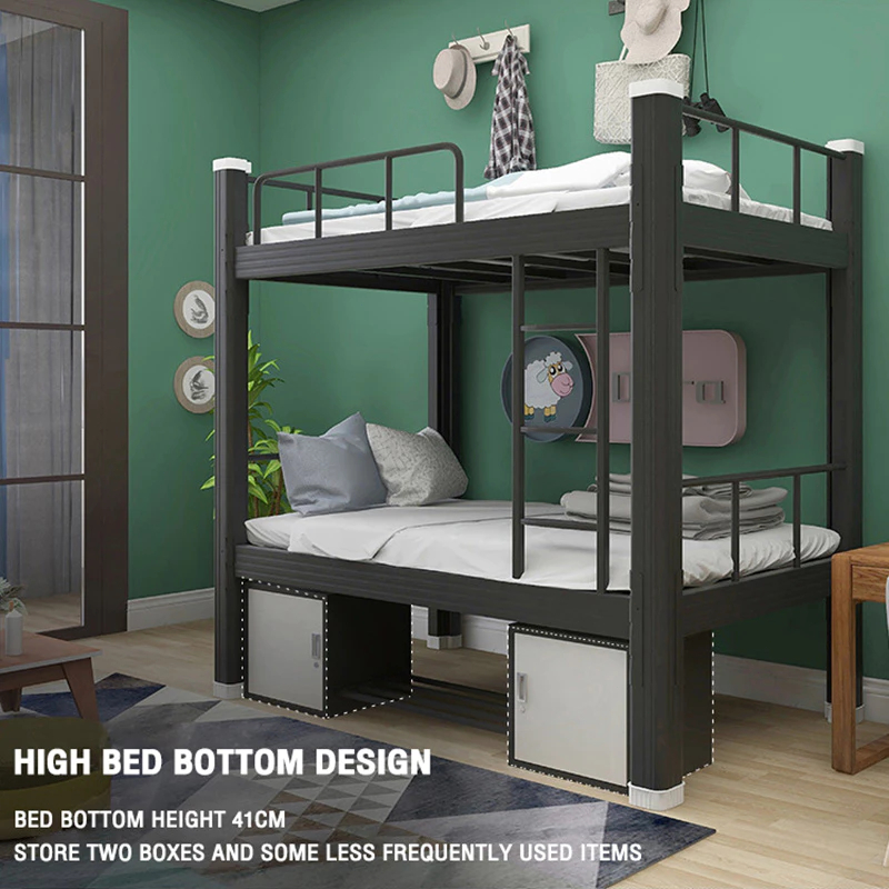 Bunk Bed with Stairs Bed Frame Double Deck Bed Adults Bed Student ...