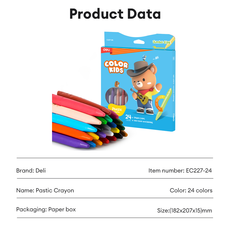 Deli 12/24 Color Triangle Rod Oil Painting Stick Crayon Set | Shopee ...