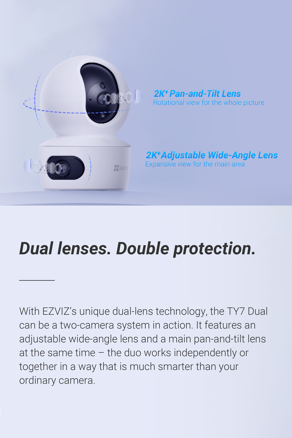 EZVIZ TY7 Dual 2K⁺ Dual Lens CCTV camera Wifi Cam Wireless 360°P&T ...