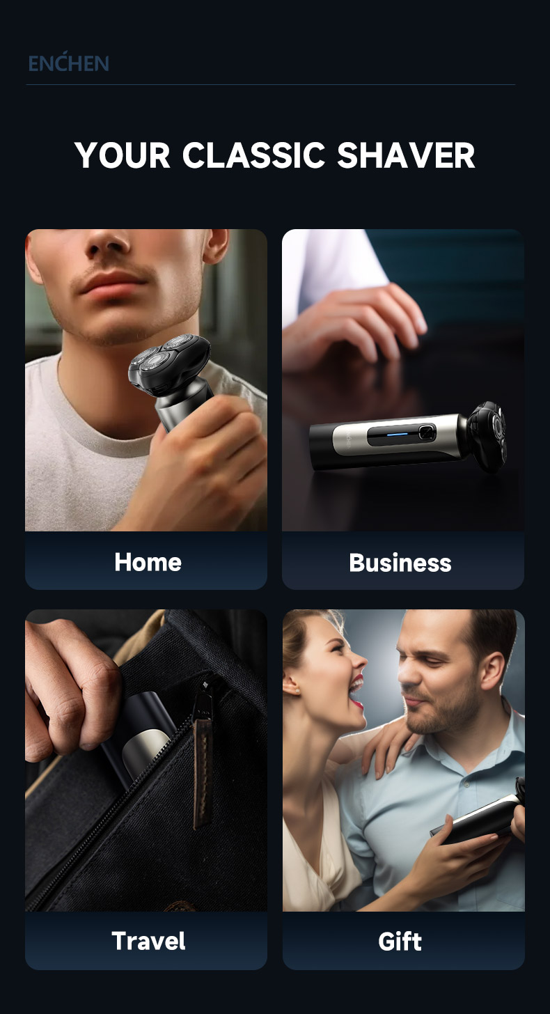 ENCHEN Electric Shaver Blackstone 8 Classic Shaver 3D Floating Blade ...